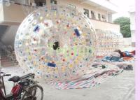 China Color Dot Inflatable Zorb Ball PVC Zorbing Ball With Coloful D-rings for sale