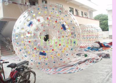 China Color Dot Inflatable Zorb Ball PVC Zorbing Ball With Coloful D-rings for sale