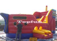China 8m Inflatable Jumping Castle Pirates Galleon With Slide 0.55 mm PVC Tarpaulin for sale
