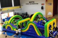China Blue 8m Inflatable Obstacle Course Jumping Castle For toddler for sale