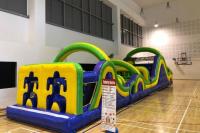 China Blue 8m Inflatable Obstacle Course Jumping Castle For toddler for sale