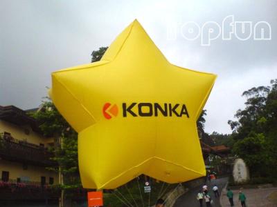 China Full Color Inflatable Advertising Products , Shining Star Inflatable Helium Balloon With 2mm PVC Tarpaulin for sale