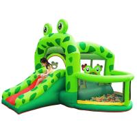China Customized Kids 3 In 1 Frog Inflatable Bouncer Castle With Ball Pit for sale