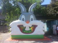 China Rabbit Inflatable Bouncer Castle With Slide 6x3.5x2.5m for sale