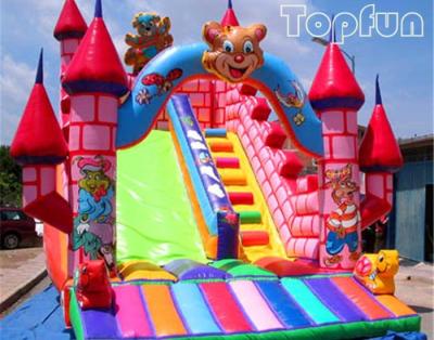 China PVC Tarpaulin Cute Inflatable Jumping Castle For Kids With Colourful Artwork for sale