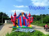 China PVC Tarpaulin Cute Inflatable Jumping Castle For Kids With Colourful Artwork for sale