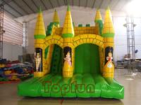 China Gold Corn Inflatable Jumping Castle , Slide Beautiful 0.55mm PVC Tarpaulin Castle for sale