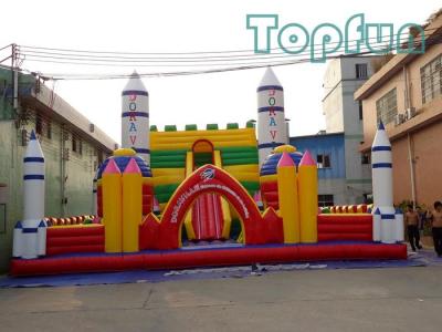 China Rocket Launch Centre Jumping Castle 10m x 10m Customized For Amusement Park for sale