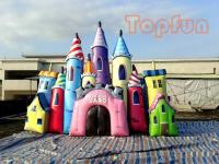 China Giant Fantastic Cinderella Castle , Customized Colourful PVC Jumping Castle for sale