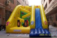 China Yellow Plato Inflatable Animal Obstacle Slide 0.55mm PVC Tarpaulin With Digital Printing for sale