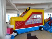 China Family Inflatable Jumping Castle 3 x 1.5m Off-road Vehicle Yellow / Red Bouncer for sale