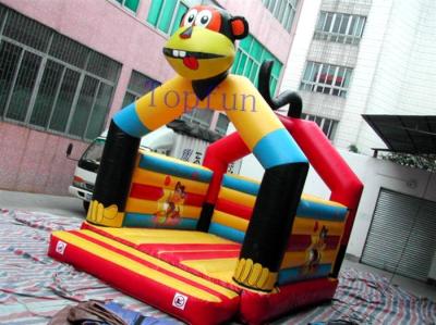 China Kids 5 x 5m Monkey Inflatable Jumping Castle Custom 0.55mm PVC Tarpaulin Combo for sale