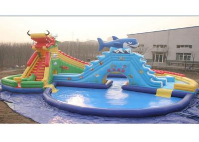 China 25m Outdoor Inflatable Water Parks with Plato PVC Tarpaulin 0.9mm for sale