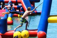 China Customized Inflatable Water Park Equipments Floating Obstacle Course for sale
