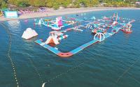 China Unicorn Themed Blow Up Water Parks 100 person Capacity for sale