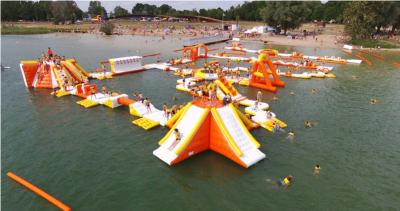 China Non Toxic Children Inflatable Water Park Obstacle Course Water Jumper for sale