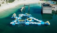 China Triangular Inflatable Water Park Obstacle Course Water Bounce House for sale