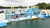 China Amusement Blow Up Water Obstacle Course 80 People Capacity for sale
