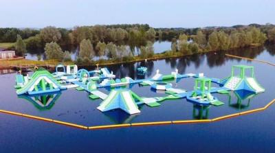 China EN71 0.9mm PVC Inflatable Water Park Obstacle Course for sale