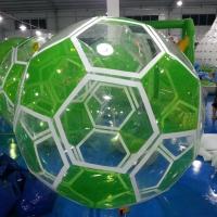 China 1.0mm PVC White / Green Inflatable Walk On Water Ball for sale