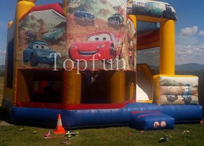 China PVC Racing Car Inflatable Water Jumping Castle 5 x 5m Digital Printing With Slide for sale