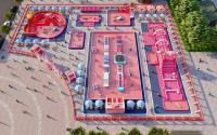 China Pink Theme Inflatable Water Park Pool With Logo Printing for sale
