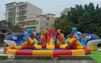China Huge Shark 0.9mm PVC Inflatable Water Park With Swimming Pool for sale