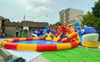 China Huge Shark 0.9mm PVC Inflatable Water Park With Swimming Pool for sale