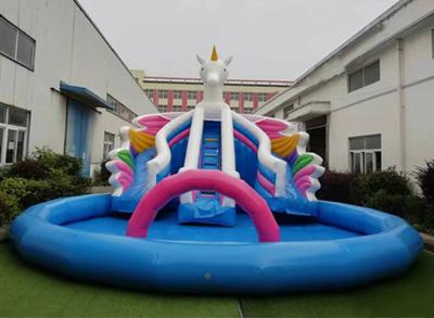 China Customized PVC Unicorn Inflatable Playground Water Park For Kids for sale