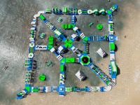 China Infaltable Blow Up Water Park Obstacle Course 150 People Capacity for sale
