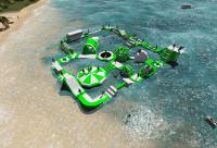 China Customized Green Inflatable Obstacle Course Combo Water Park for sale