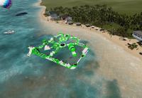 China Customized Green Inflatable Obstacle Course Combo Water Park for sale