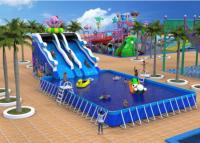 China Shark Inflatable Water Park Big Swimming Pool With Water Slide for sale