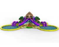 China Huge Inflatable Land Water Park Swimming Pool And Water Sildes for sale