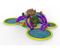 China Huge Inflatable Land Water Park Swimming Pool And Water Sildes for sale