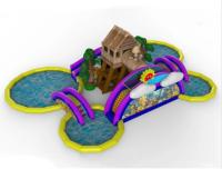 China Huge Inflatable Land Water Park Swimming Pool And Water Sildes for sale
