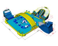 China Custom Shark Inflatable Playground Water Park Obstacle Course for sale