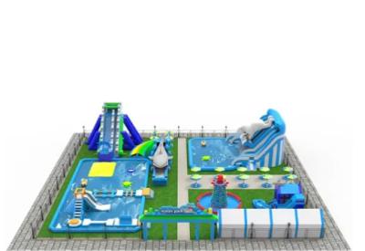 China Inflatable Land Water Park Swimming Pool With Obstacle Course for sale