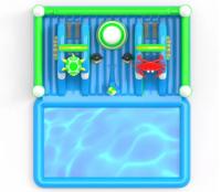 China Sea Animal Inflatable Water Park Swimming Pool With Water Slide for sale