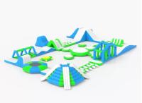 China Green 28x20m Infaltable Water Park Obstacle Course Jumping Castle for sale