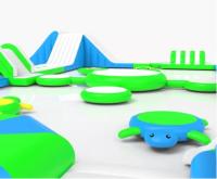 China Green 28x20m Infaltable Water Park Obstacle Course Jumping Castle for sale