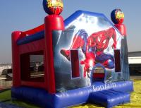 China Awesome Commercial Spiderman Jumping Castle 0.55mm PVC Tarpaulin for sale