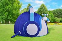 China Customized Blue Inflatable Headset Dome Event Tent For Commercial for sale