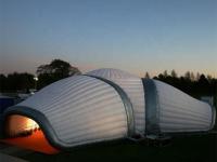 China Triangle Inflatable Dome Three Entrance Giant Inflatable Air Structure for sale