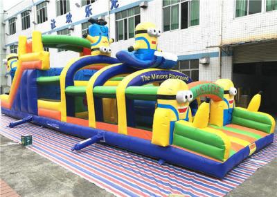 China Cute Minions Blow Up Obstacle Course Yellow Minions Playground for sale