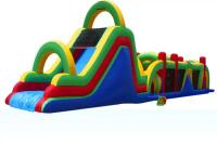 China 0.55mm PVC Tarpualin Giant Inflatable Obstacle Course With Slide for sale