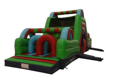 China Custiomized Adventuring Green Bouncy Castle Obstacle Course For Kids for sale