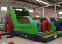 China Custiomized Adventuring Green Bouncy Castle Obstacle Course For Kids for sale