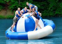 China Water Park Inflatable Saturn Rocker , Attractive Blue Inflatable Water Game Spinner for sale