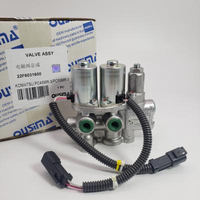 China Main Pump Solenoid Valve Assembly 22F6031600 For Komatsu PC45MR-3 PC55MR-3 for sale